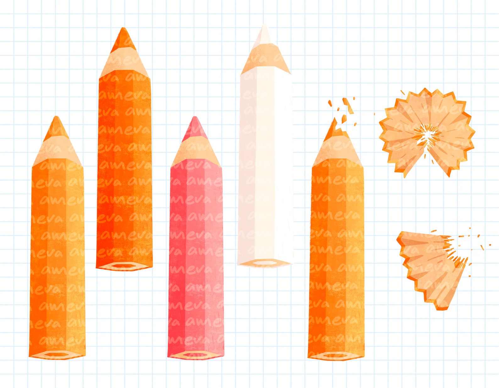 Colored Pencils Clipart Set Back to School Supplies Bundle Rainbow ...