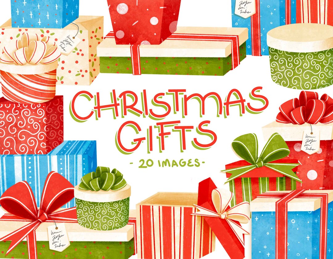Christmas Gifts Clipart Digital Scrapbook Art Holiday Presents PNG ...