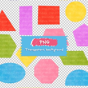 Rainbow 2D Shapes Digital Download Circle Rectangle Triangle Square ...