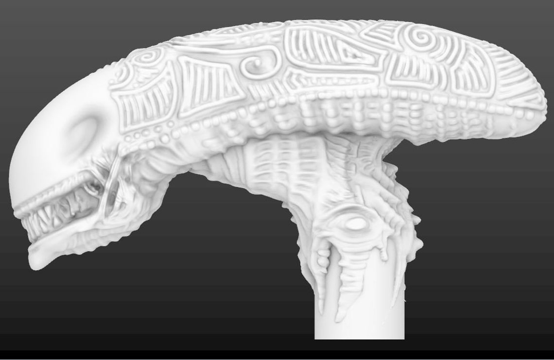Xenomorph Walking Cane Topper STL - Etsy