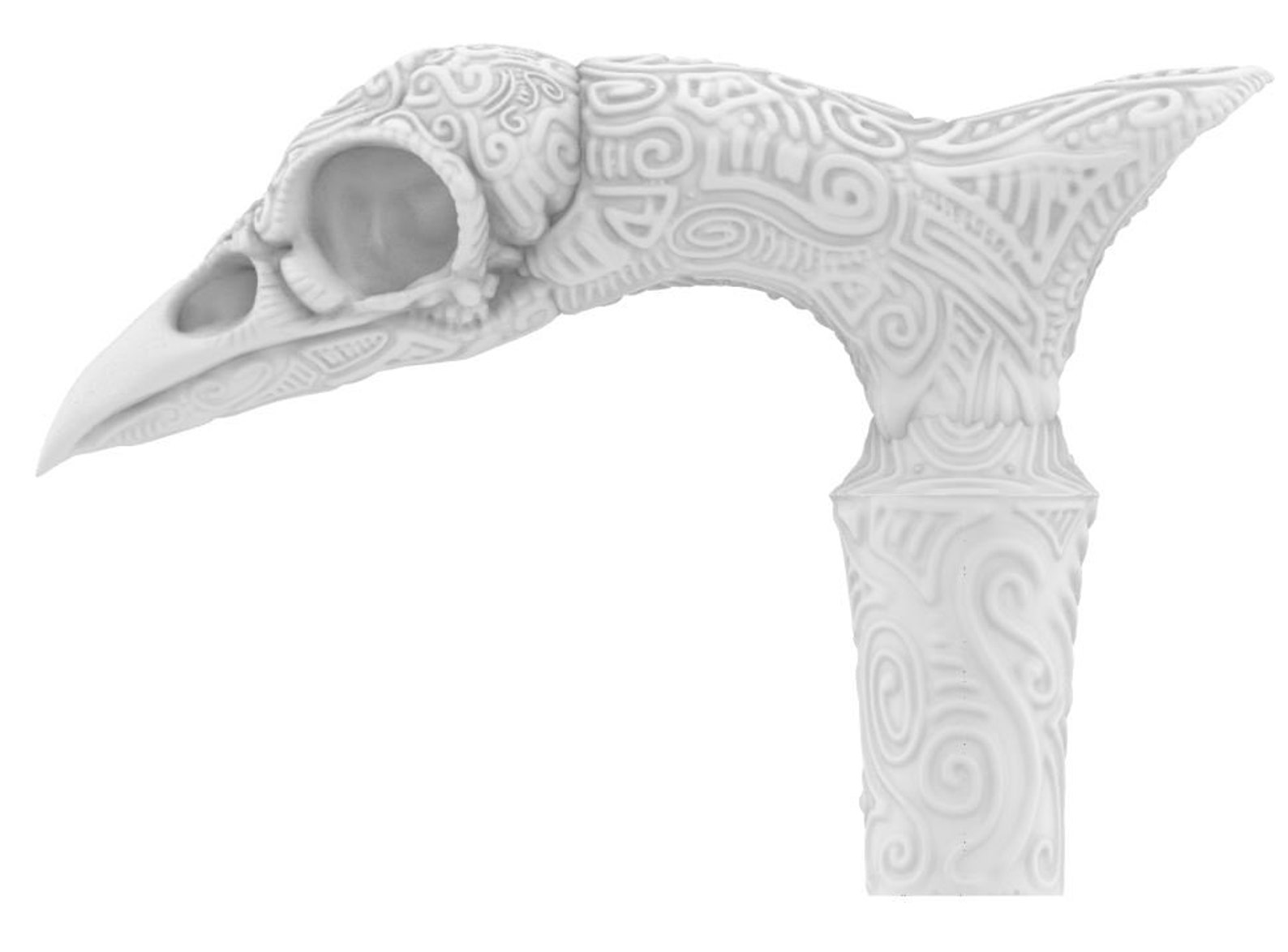 Raven Skull Gothic/tribal/candy Skull Cane Topper - Etsy