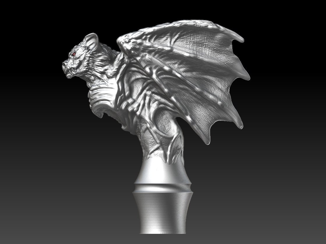 Demon Bat Cane Topper - Etsy