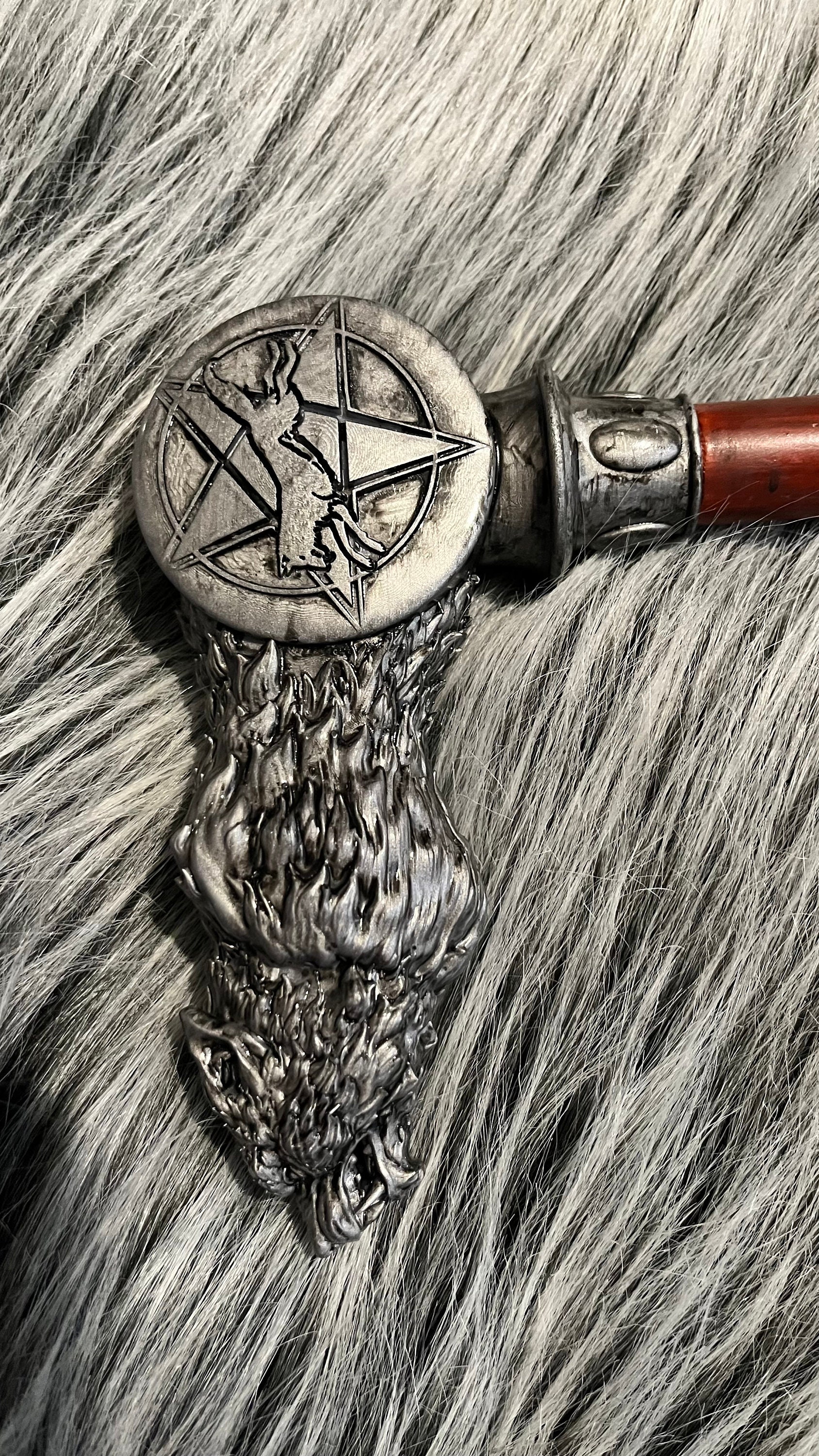 Remastered Wolfman Cane Topper: Antique Silver Finish, Costume Prop - Etsy