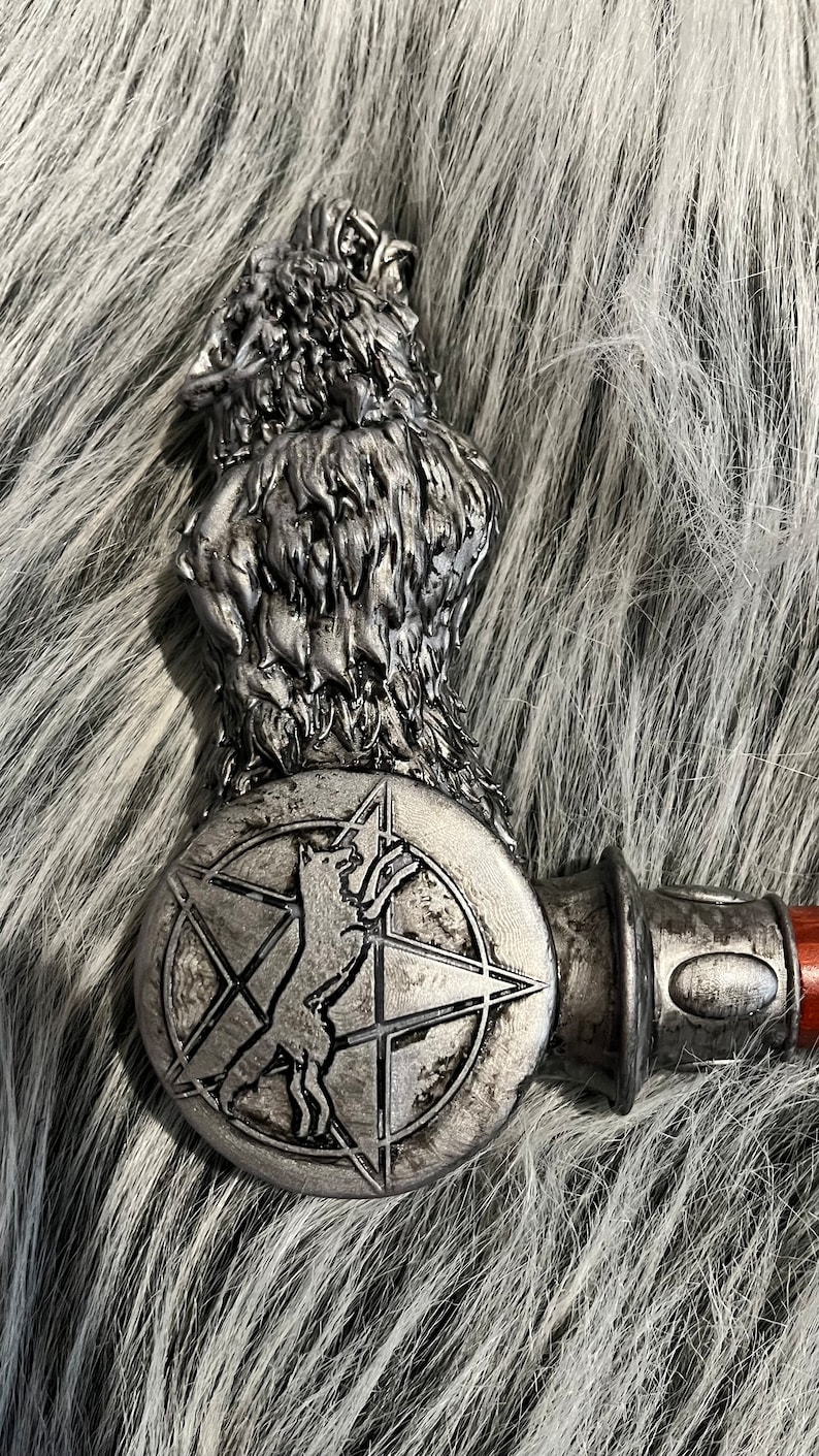 Remastered Wolfman Cane Topper: Antique Silver Finish, Costume Prop - Etsy