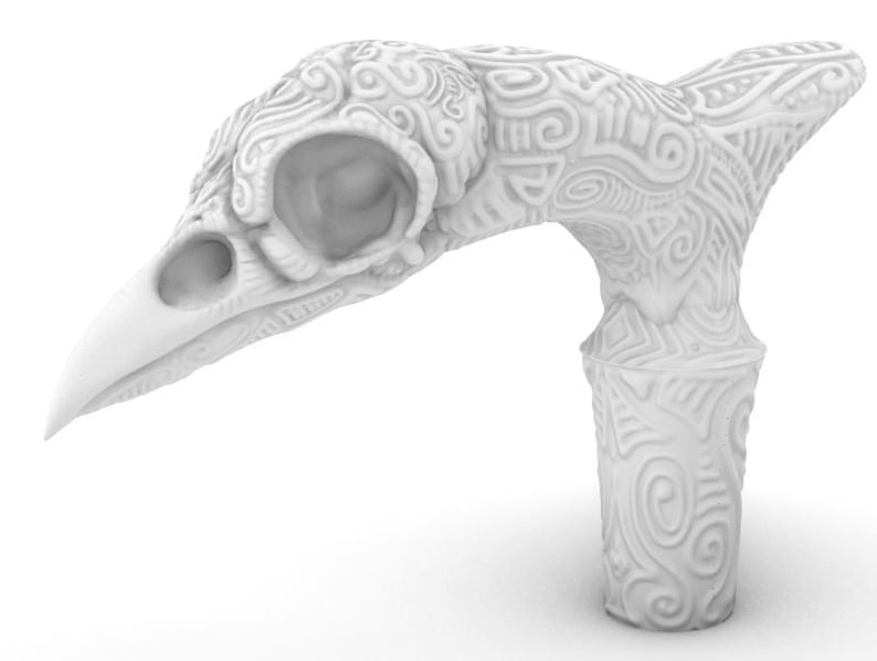 Raven Skull Gothic/tribal/candy Skull Cane Topper STL DOWNLOAD - Etsy