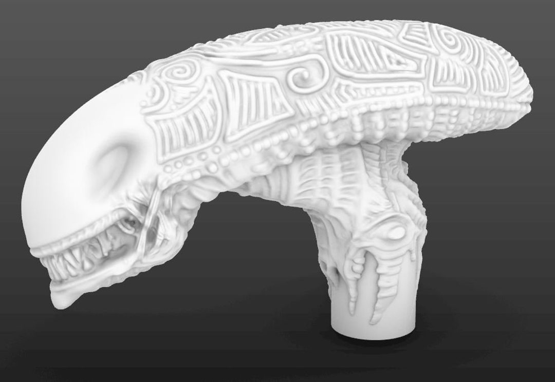 Xenomorph Walking Cane Topper STL DOWNLOAD - Etsy