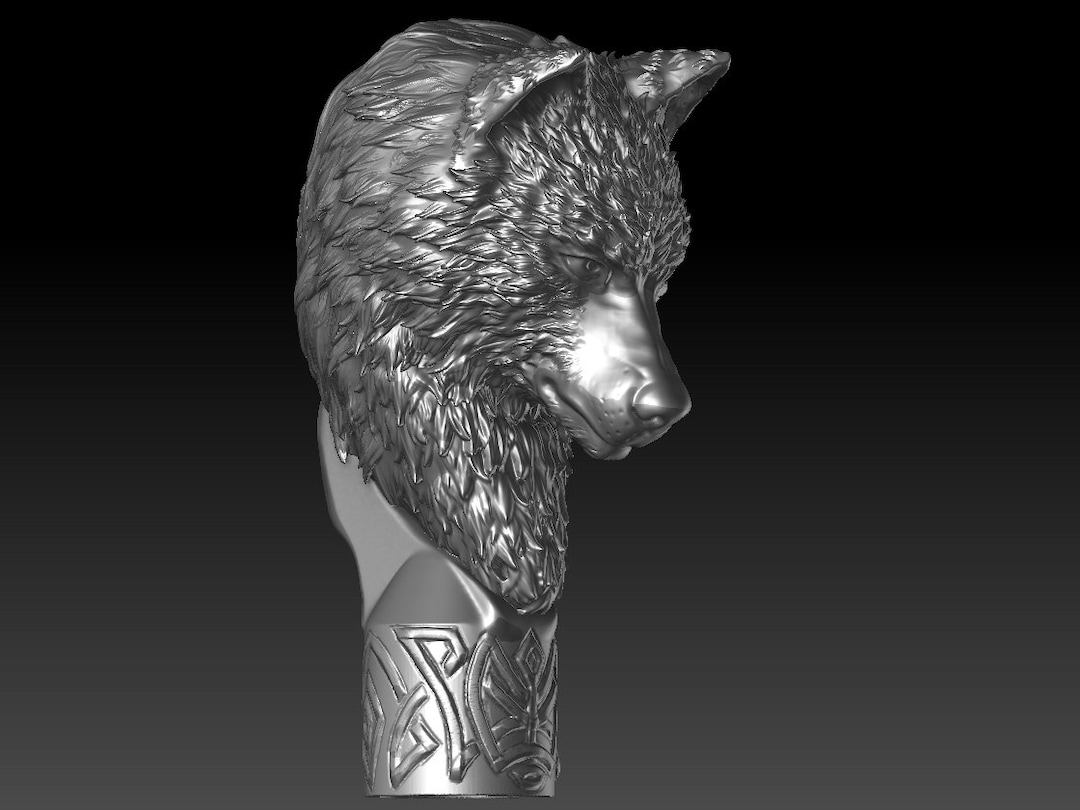 Upright Wolfshead Cane Topper - Etsy