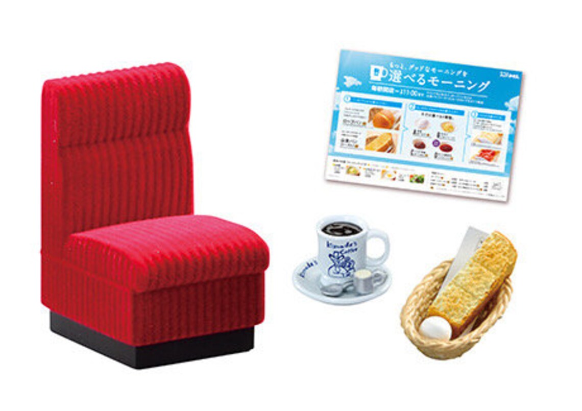 Dollhouse Miniatures Re-ment 2023 珈琲所 Coffee Shop Komeda’s Red Seats ...