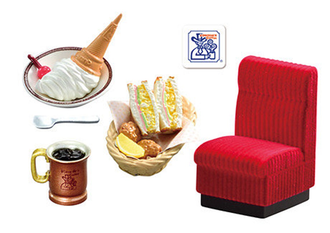 Dollhouse Miniatures Re-ment 2023 珈琲所 Coffee Shop Komeda’s Red Seats ...