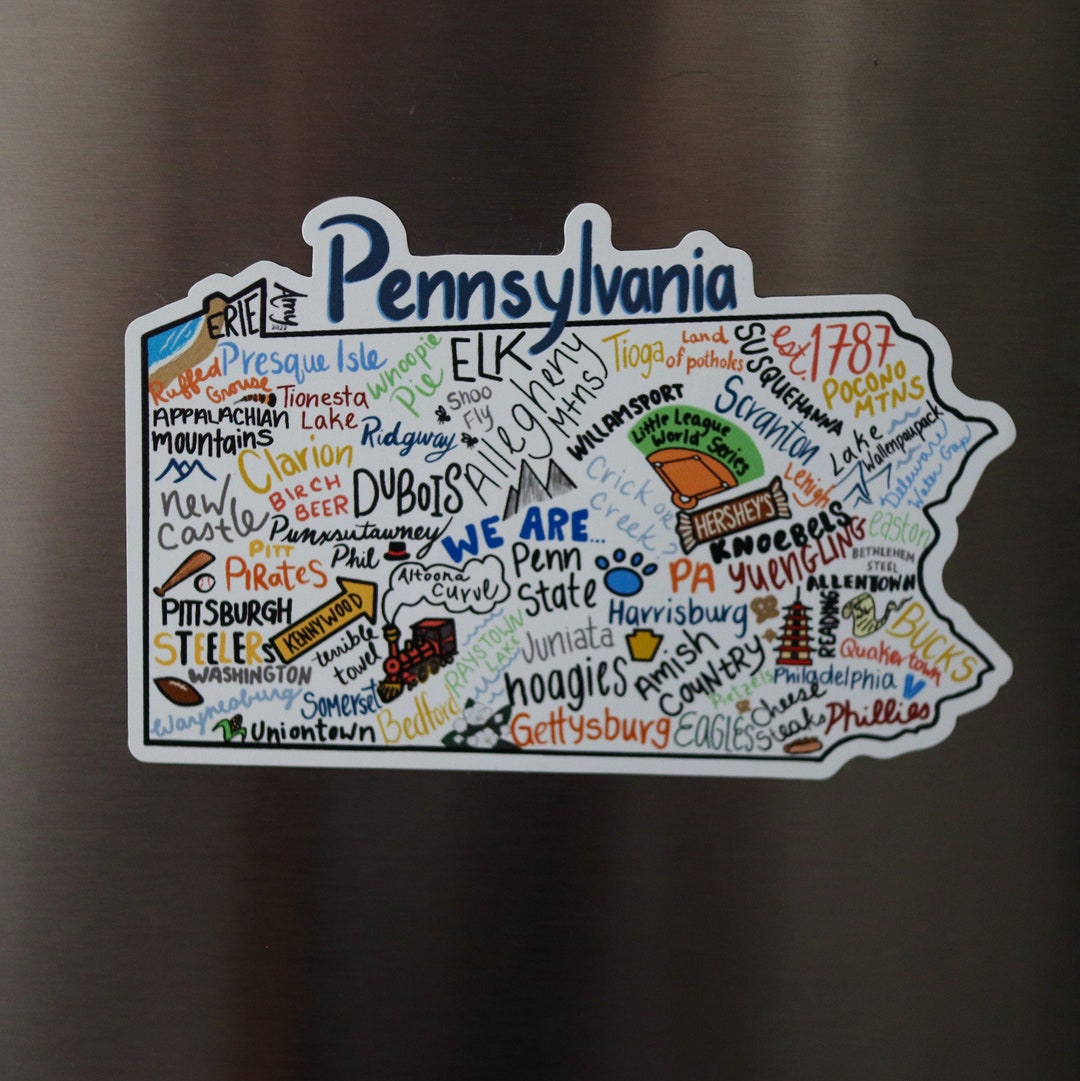 Pennsylvania State Magnet - Etsy