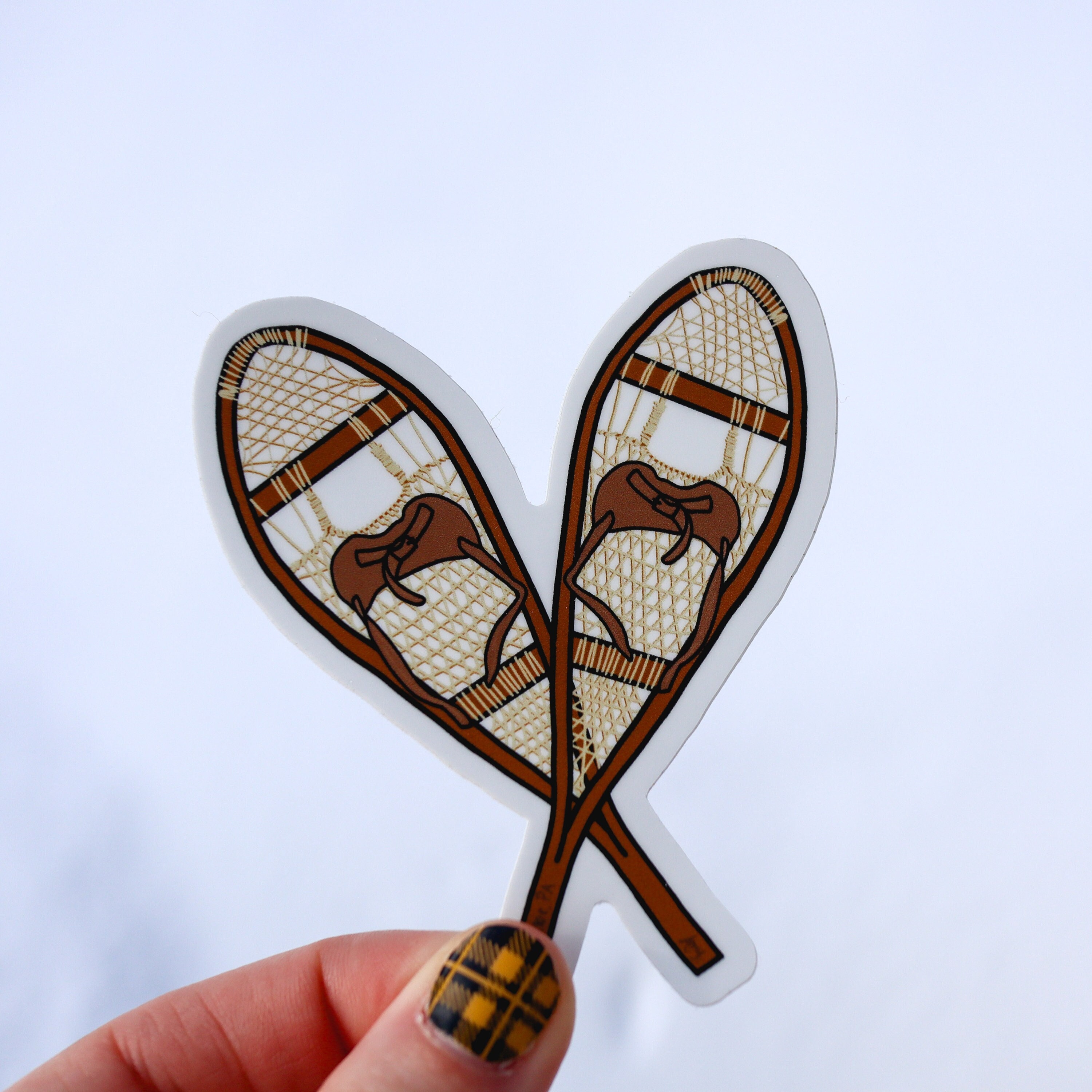 Brown Vintage Snowshoes Sticker - Etsy