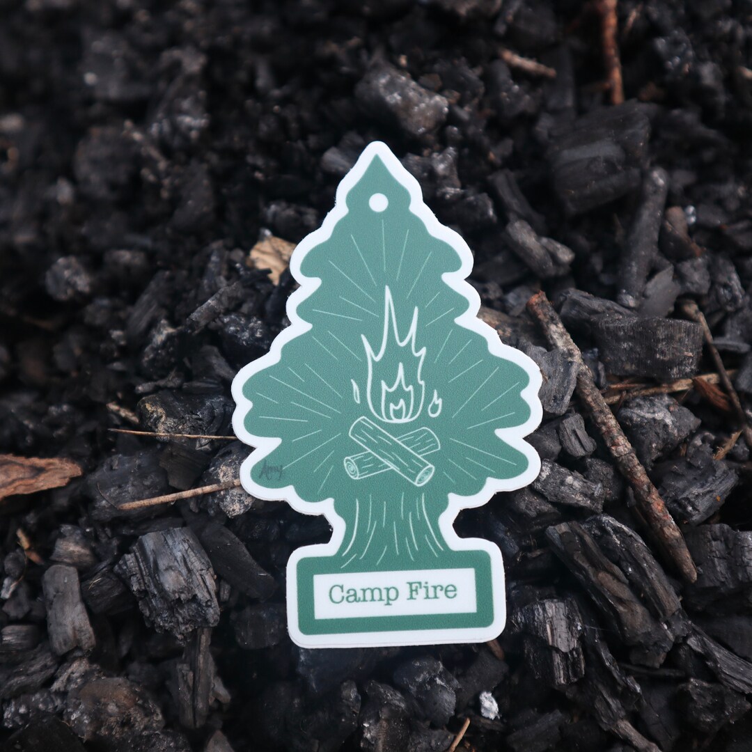 Green Camp Fire Air Freshener Sticker - Etsy