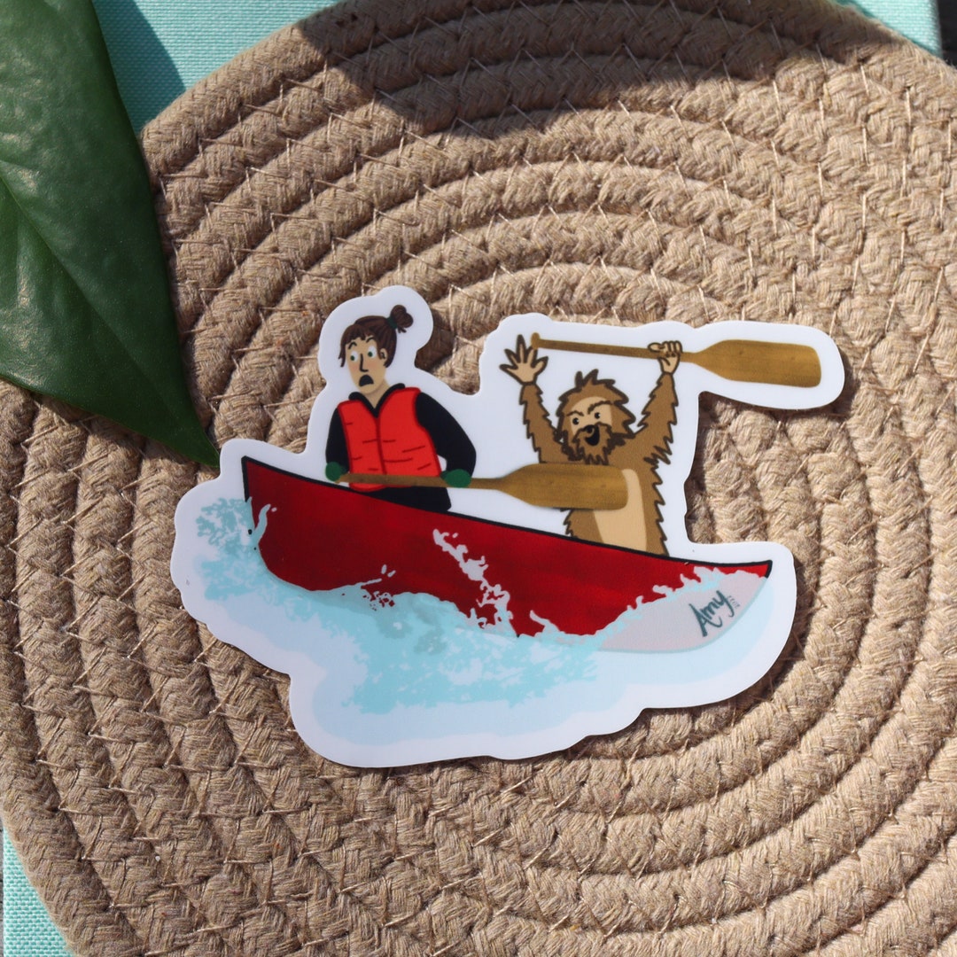 Canoe River Ride With Sasquatch Sticker - Etsy