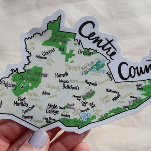 Centre County Map Sticker - Etsy