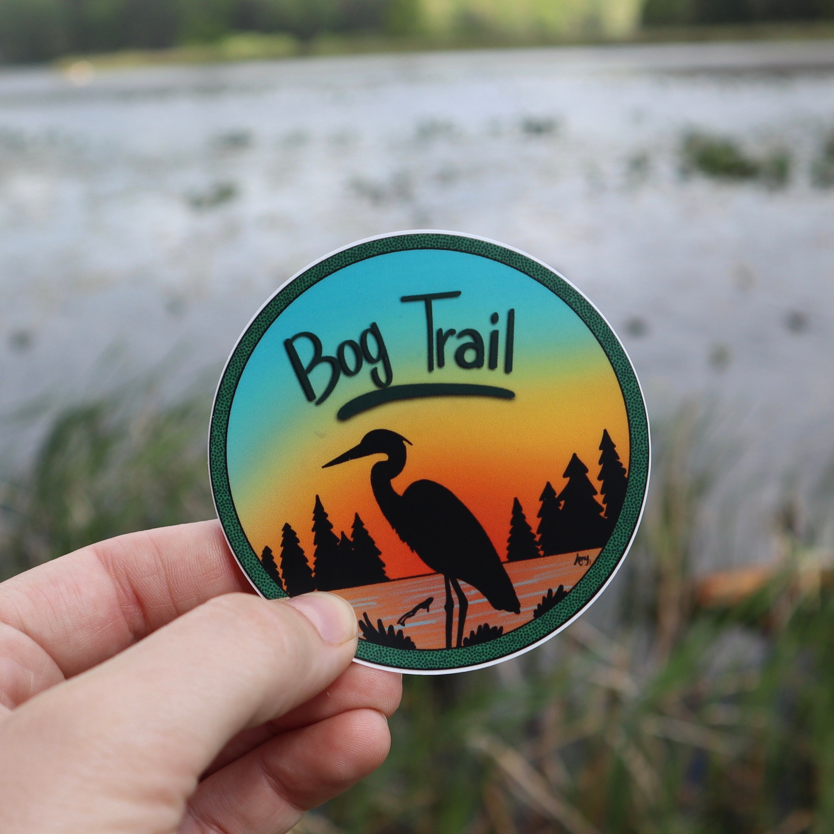 Bog Trail, Black Moshannon State Park Circle Sticker — Sisters’ Sunflowers