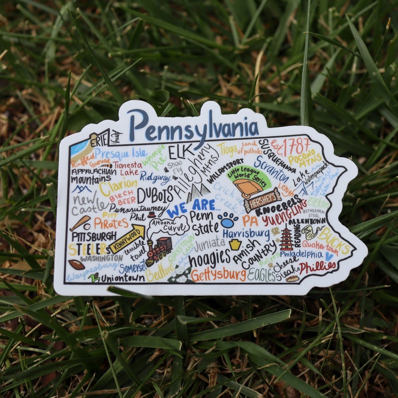 Pennsylvania State Sticker - Etsy