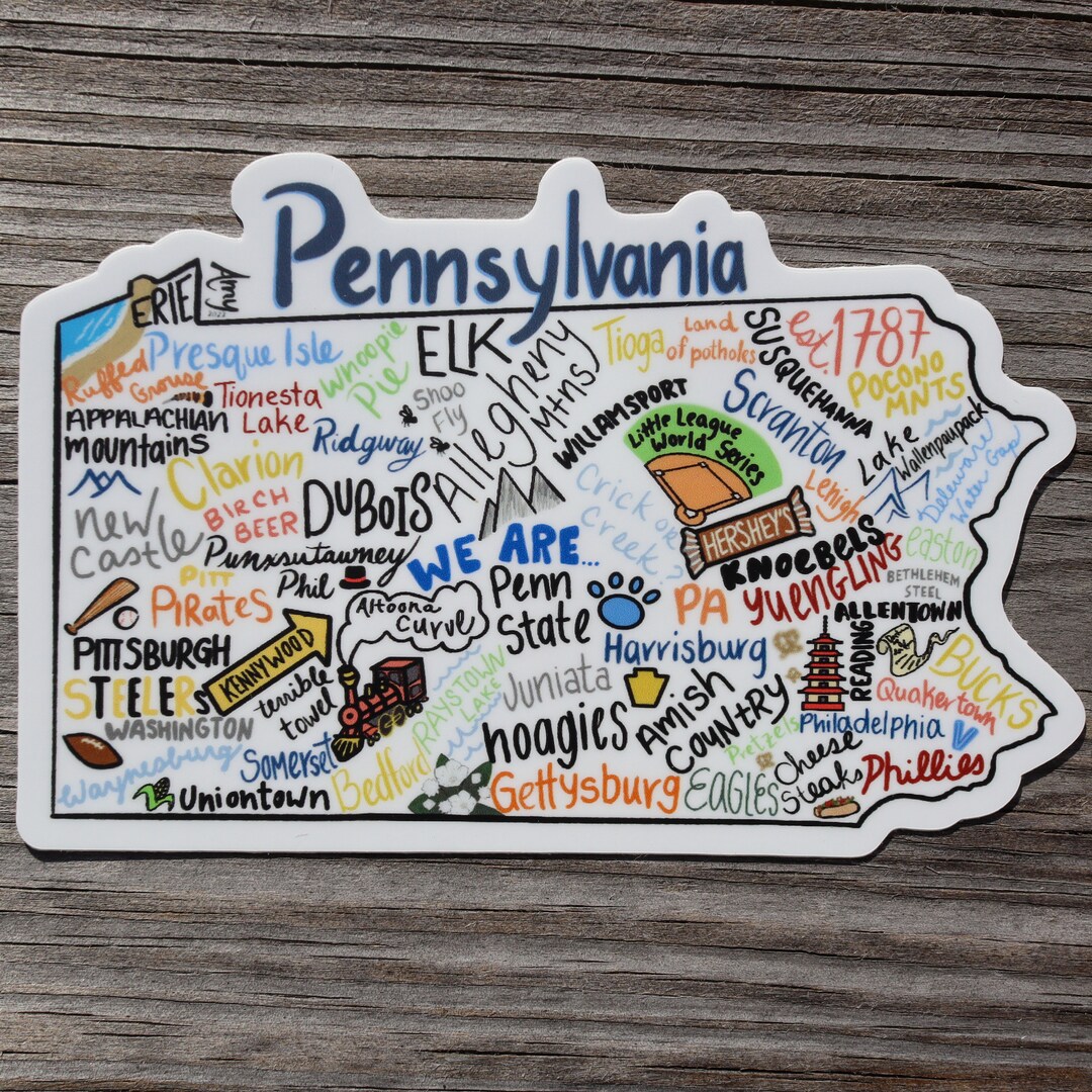 Pennsylvania State Sticker - Etsy