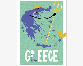 Illustrated Map, Mythical Beasts of Ancient Greece, Art Print - Etsy