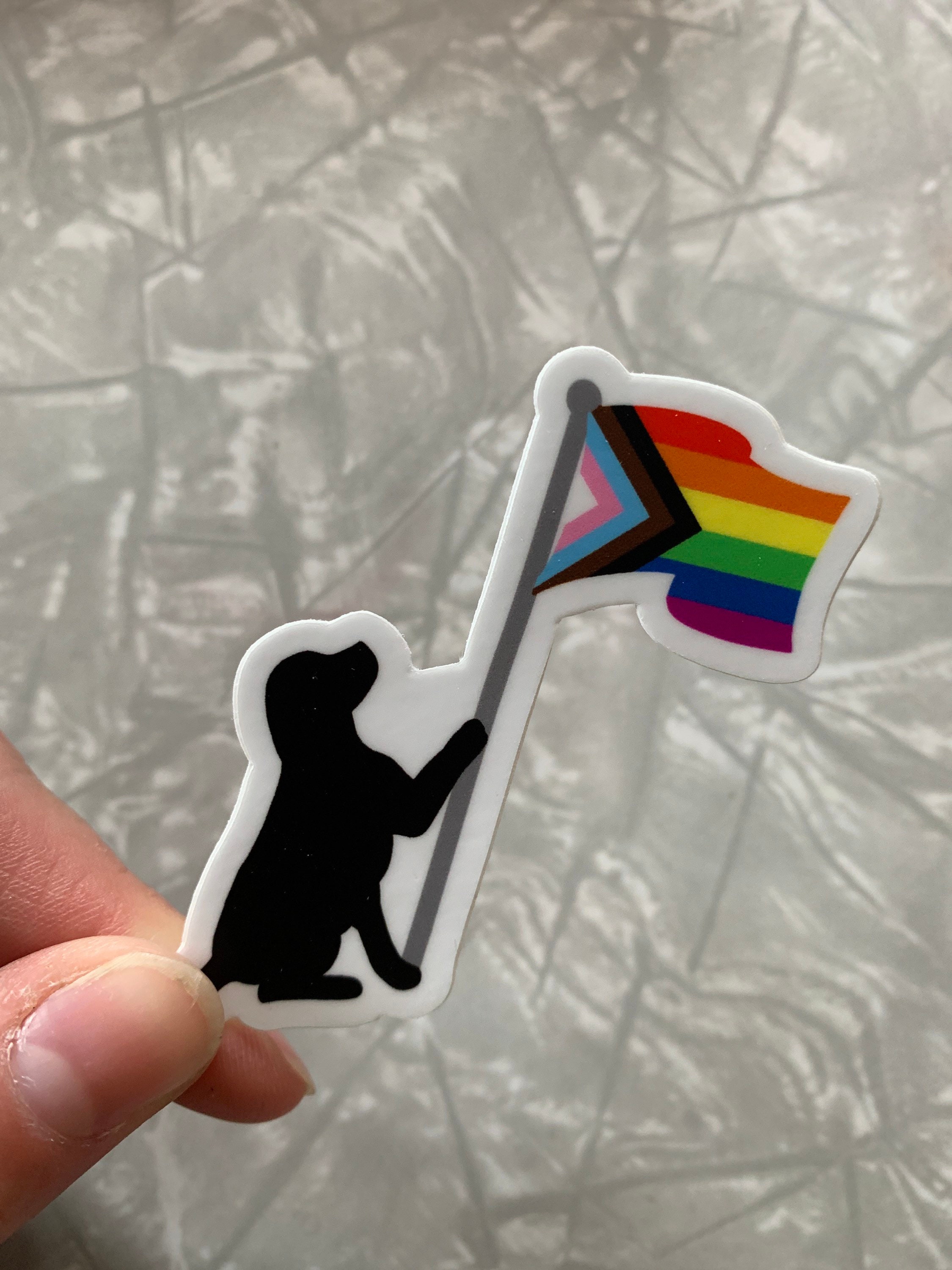 Rainbow Pride Flag Dog Sticker - Etsy