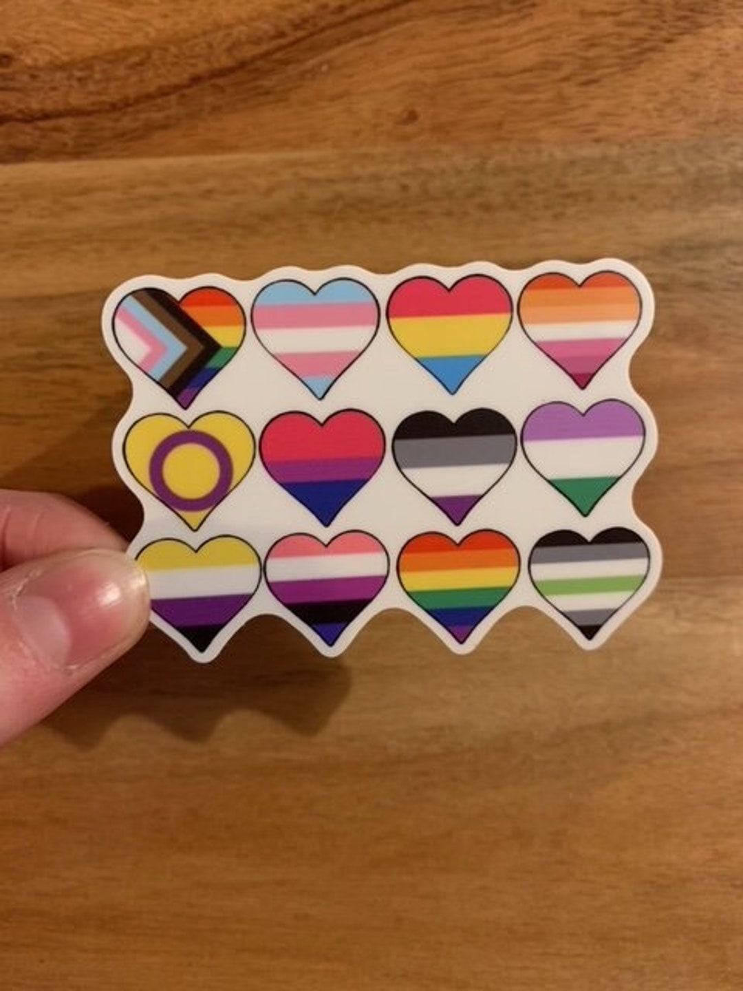 Pride Flag Hearts Sticker - Etsy
