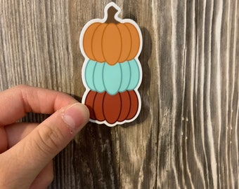 Pumpkin Sticker Watercolor Farm Fall Autumn Patch Aesthetic Vinyl Decal ...