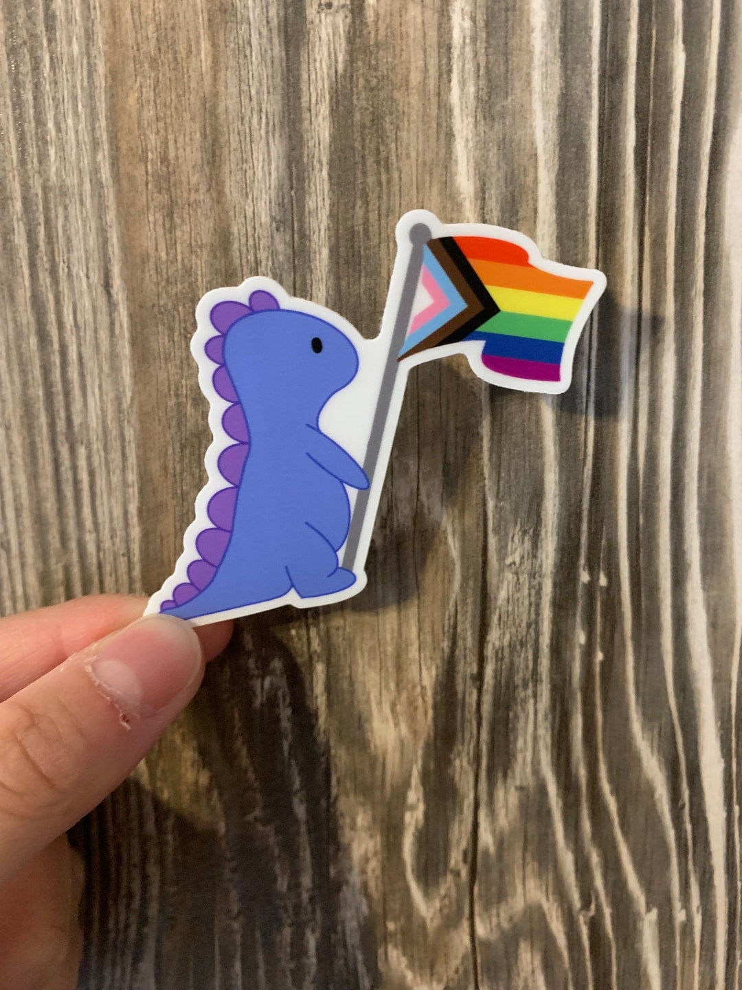 Rainbow Pride Flag Dinosaur Sticker - Etsy