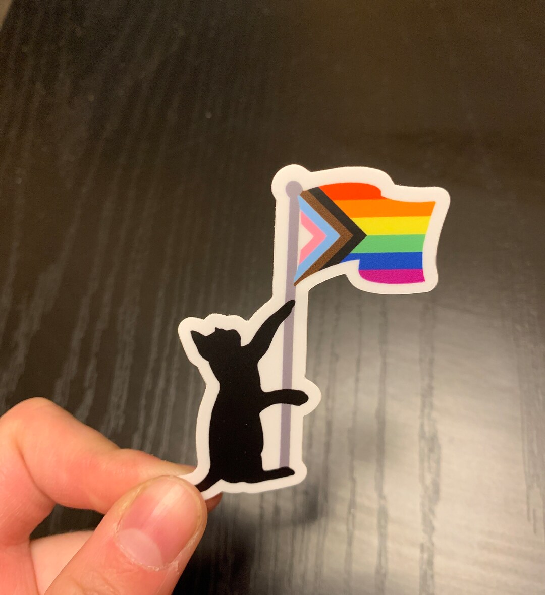 Rainbow Pride Flag Cat Sticker - Etsy