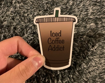 Iced Coffee Lover Handmade 4 Vinyl Sticker - Etsy