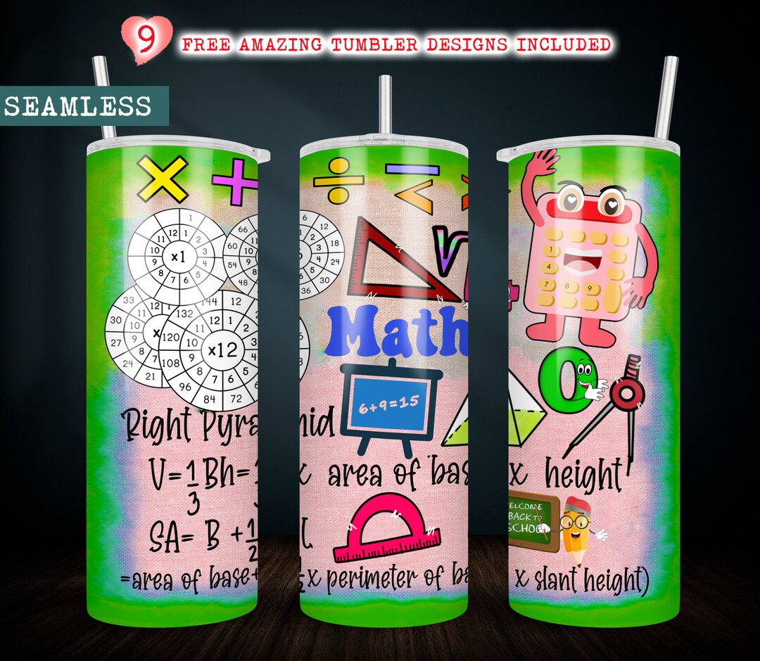 Math Teacher Math Teacher Gift PNG Wrap 20oz Skinny - Etsy