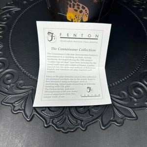 Rare Fenton Connoisseur Collection Black Marigold Sandcarved Giraffe ...