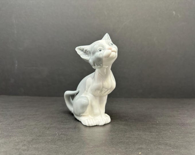 MINT IN BOX 5.5 Lladro Feed Me Cat Figurine 5113, White and Gray Kitten ...