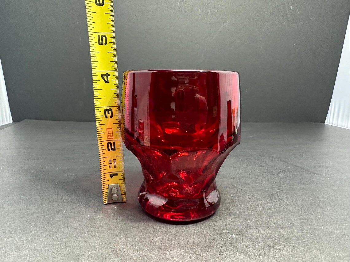 Vintage Viking Georgian Ruby Red Tumbler – 4” UV Reactive Mid-century ...