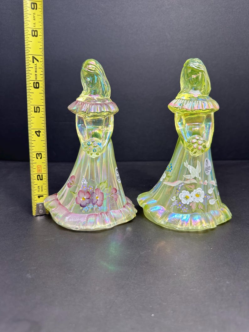 Extremely Rare Fenton Topaz Opalescent Bridesmaid Pair Limited Edition ...