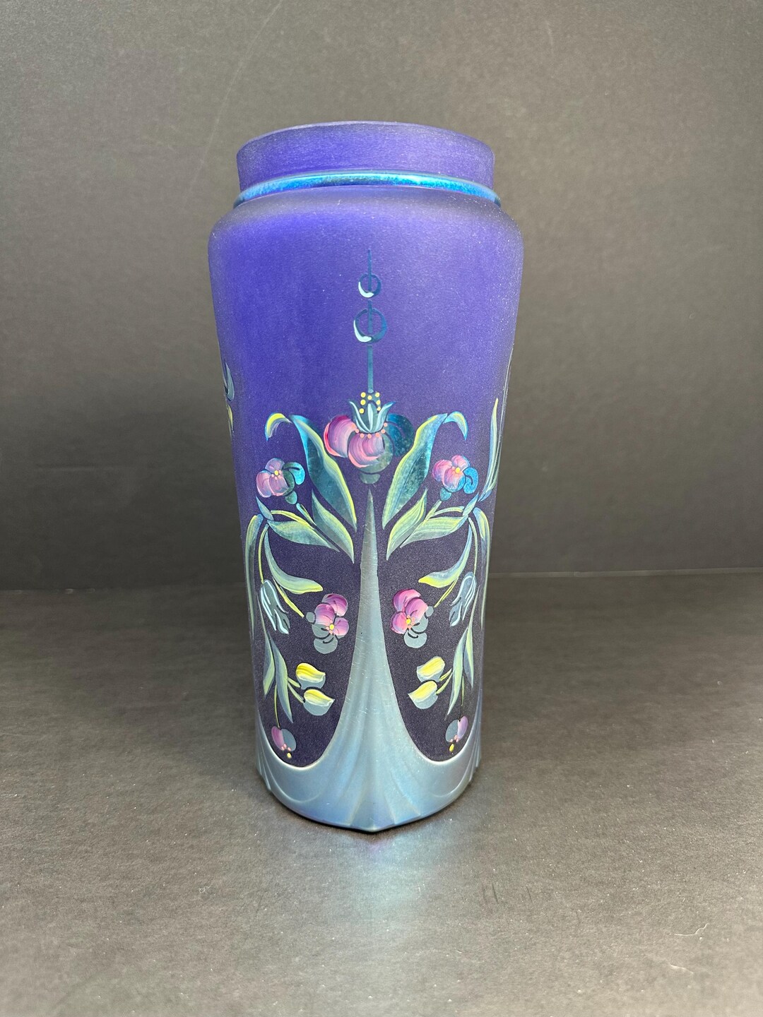 Rare Fenton Favrene Vase Centennial Collection Hand-painted by Pam ...