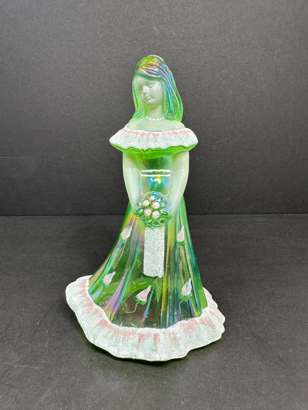 Fenton Iridescent Green Bridesmaid Figurine, Shelly Fenton Edition ...
