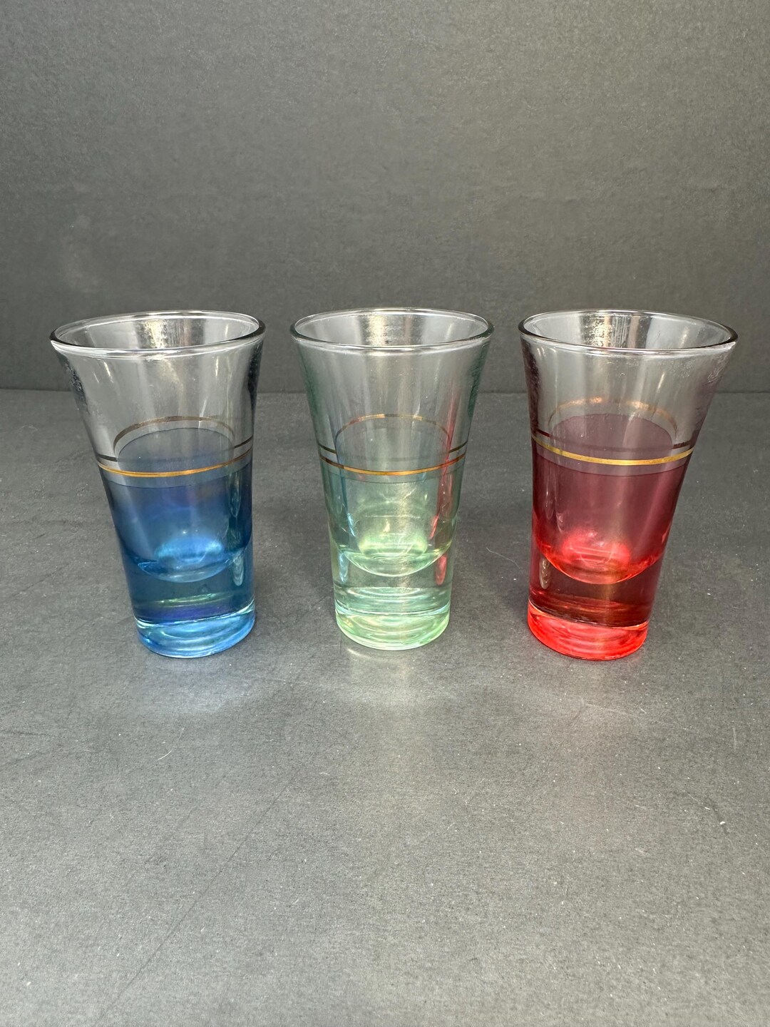 Set of 3 Vintage 3.5” Shot Glasses - Made in Italy - Multicolor With ...
