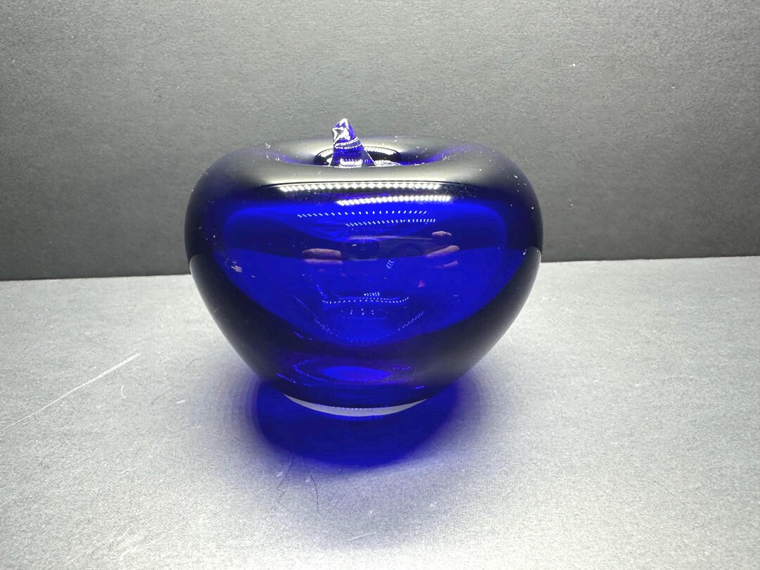 Cobalt Blue Glass Apple Paperweight – 2 1/2 Inch - Etsy