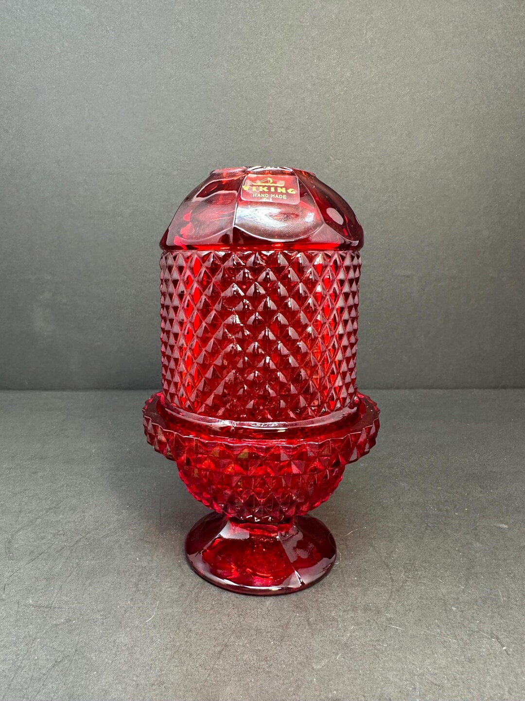 Viking Ruby Red Diamond Point Fairy Lamp - 6.5” Tall UV Reactive ...