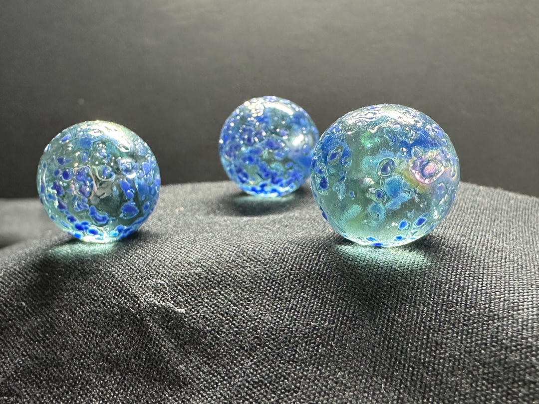 Set of 3 Vintage Blue Confetti Marbles - 1930s-1940s - Etsy