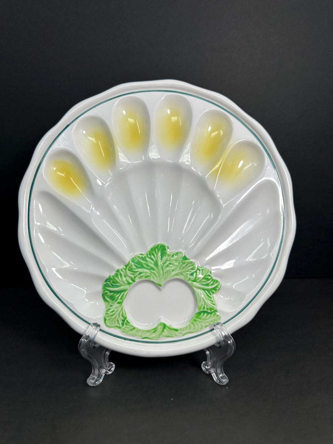 Vintage Ucago 10-inch Ceramic Deviled Egg Plate – Made in Japan With ...