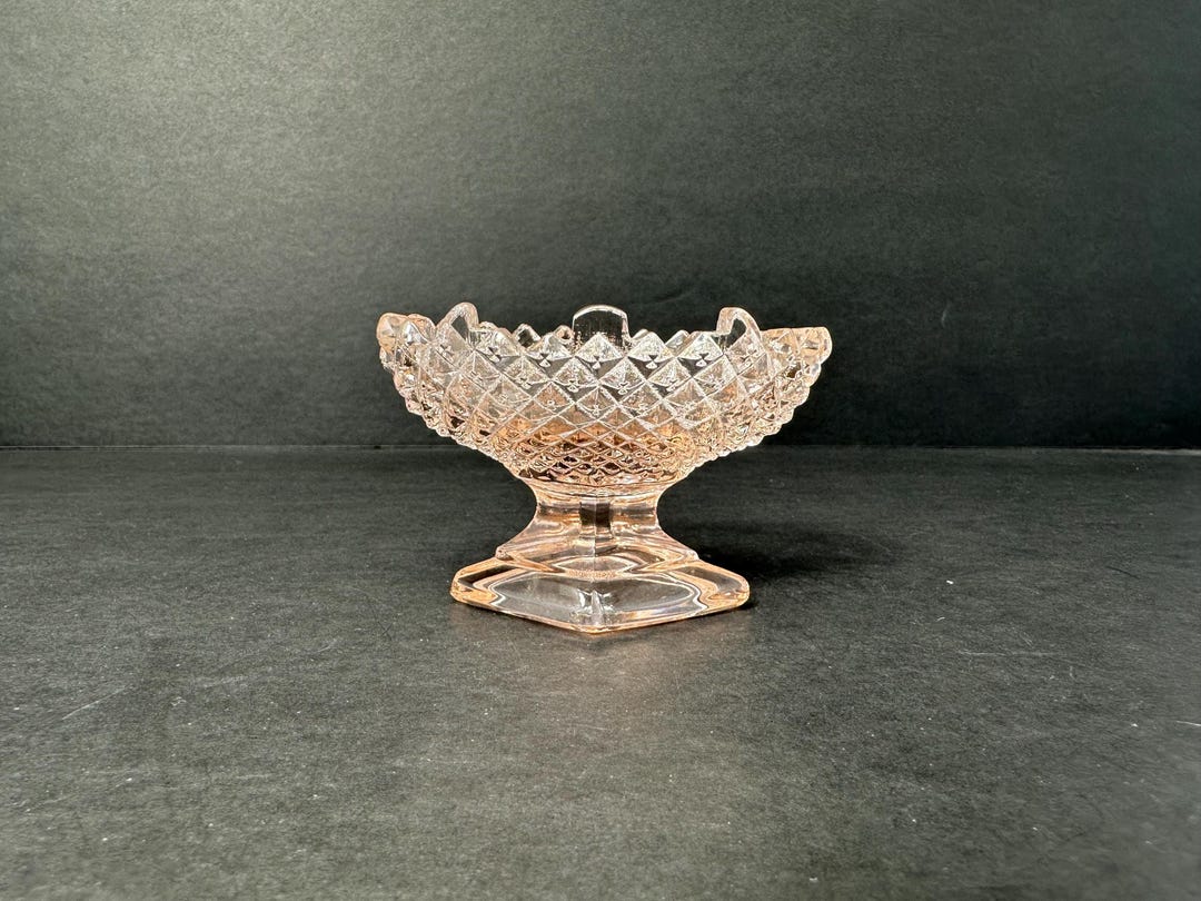 Vintage Westmoreland Pink Depression Glass Salt Cellar English Hobnail ...