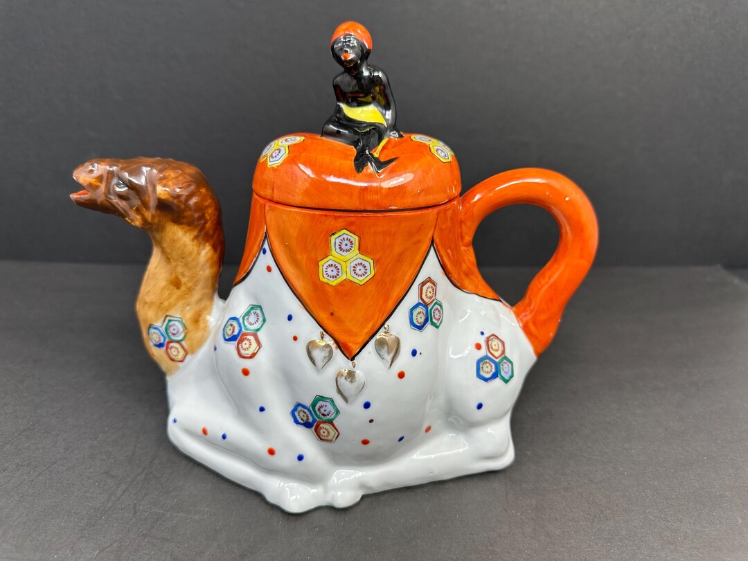 Vintage Goldcastle Camel Teapot With African Figure Lid – Hand-painted ...