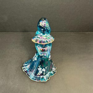 Fenton Iridescent Blue Bridesmaid Figurine, Shelly Fenton Edition, Hand ...