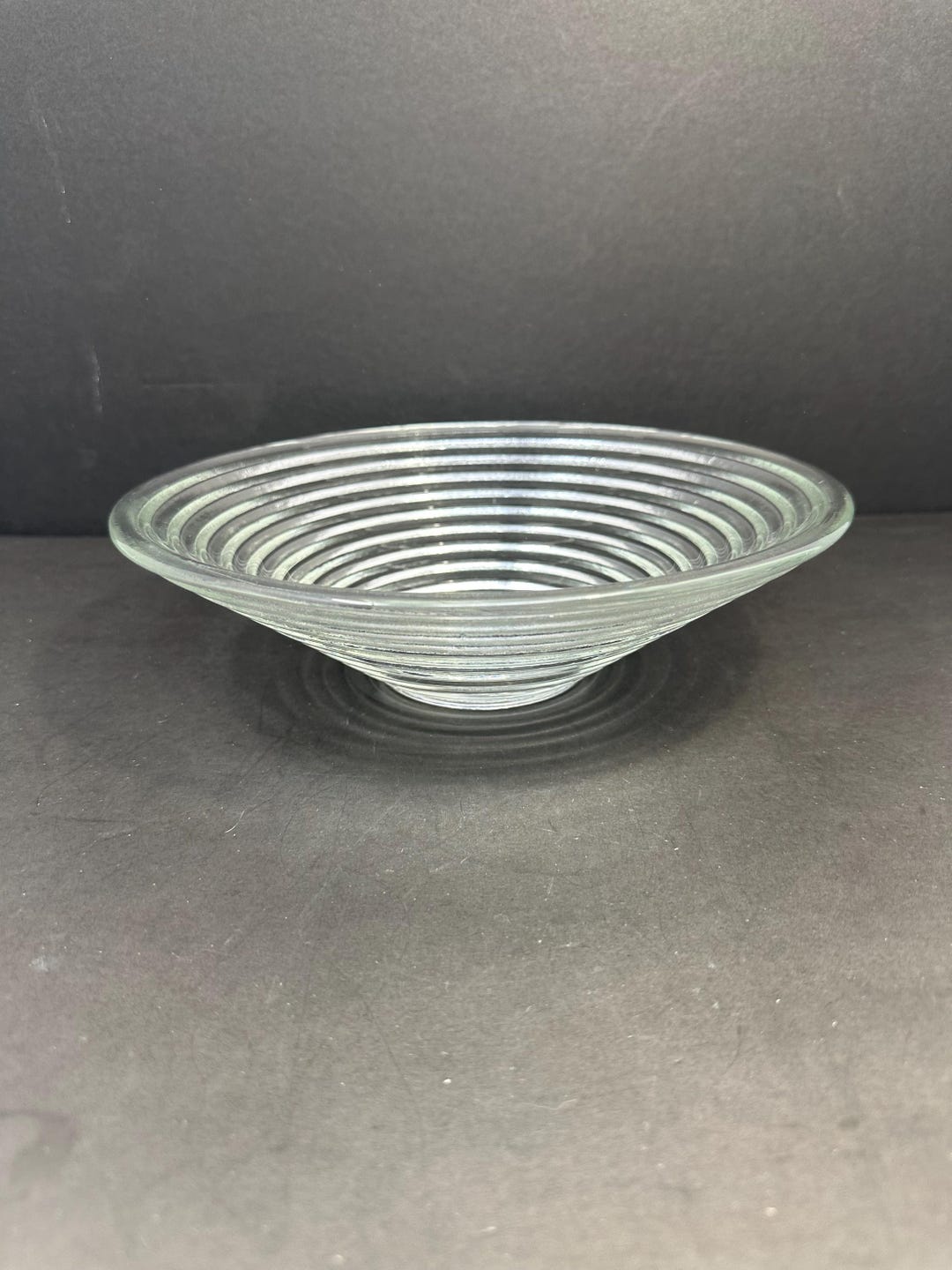 Pilgrim Glass Concentric Circle Serving Bowl Stunning MCM Heavy ...