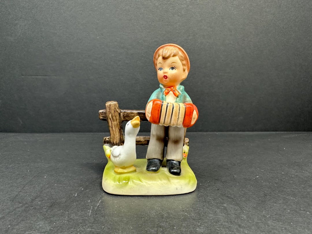Vintage Napco Boy With Goose Figurine 1959 C4528 Hand-painted 3.25 ...