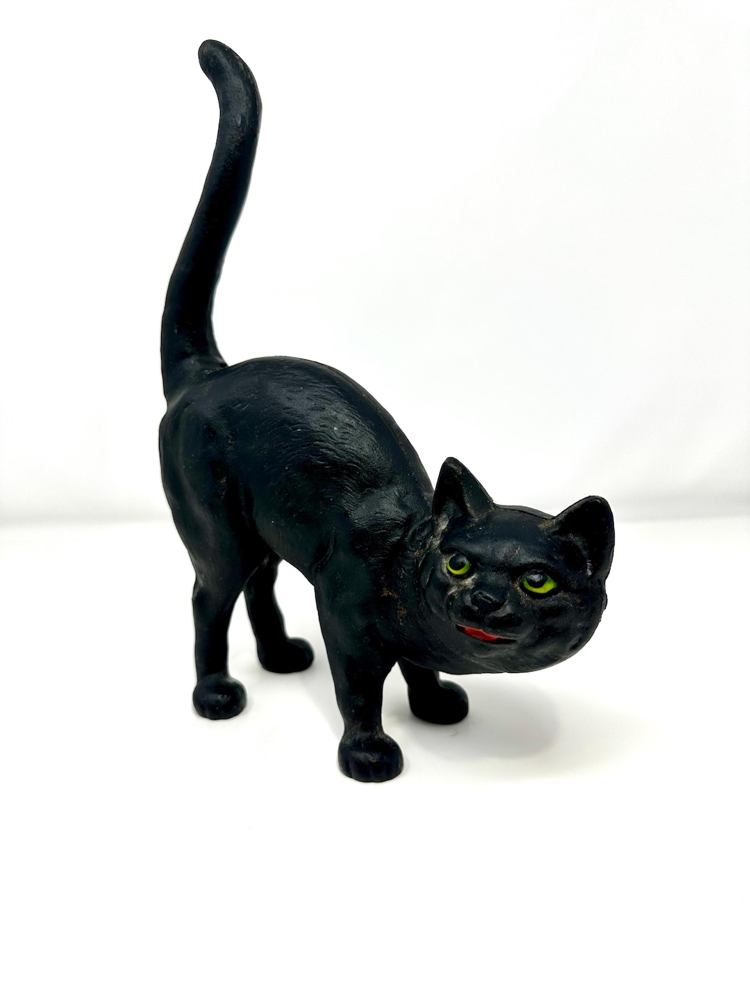 Rare Vintage Hubley Style Cast Iron Black Cat Doorstop – Authentic ...
