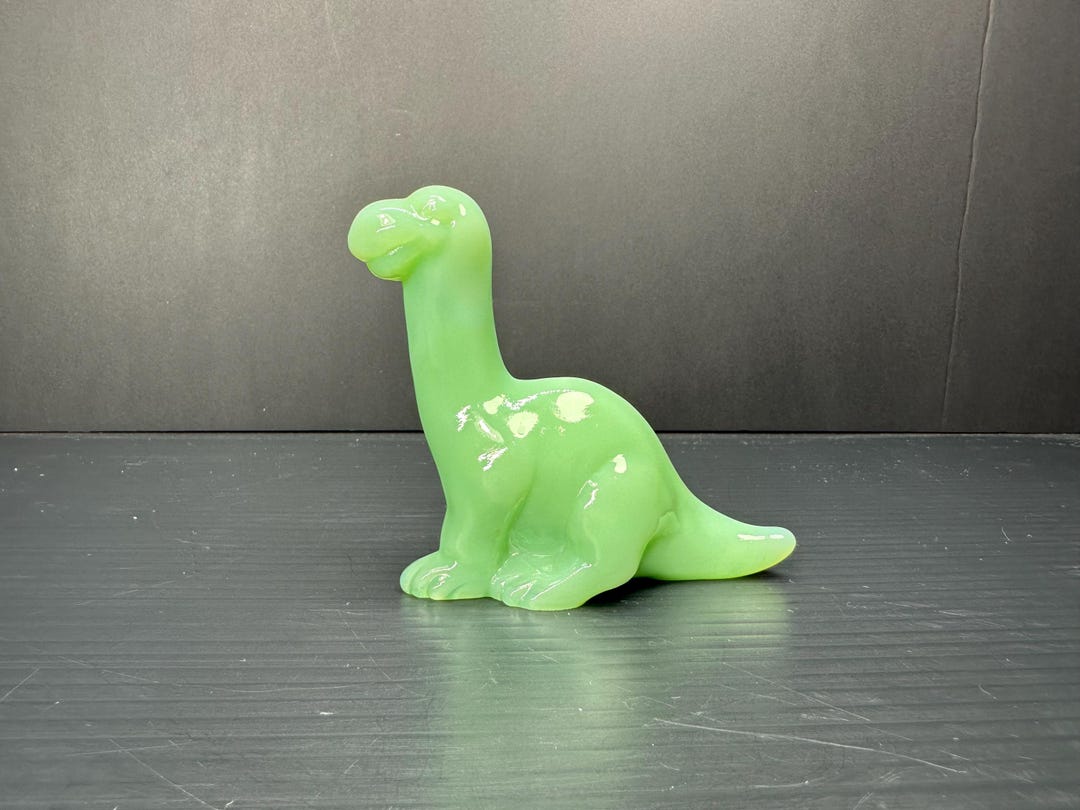 Extremely Rare Fenton Dinosaur Figurine 5056 Jade Green Glass ...