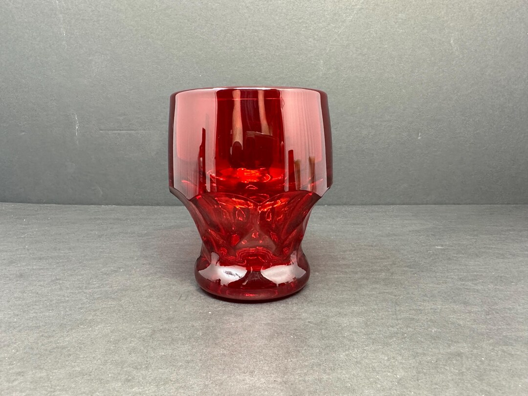 Vintage Viking Georgian Ruby Red Tumbler – 4” UV Reactive Mid-century ...