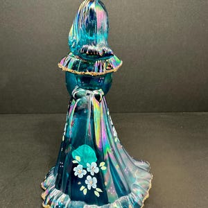 Fenton Iridescent Blue Bridesmaid Figurine, Shelly Fenton Edition, Hand ...