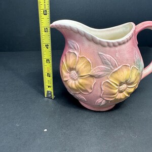 Vintage Hull Pottery Sunglow Pitcher, Pattern 52, 24 Oz., Floral ...